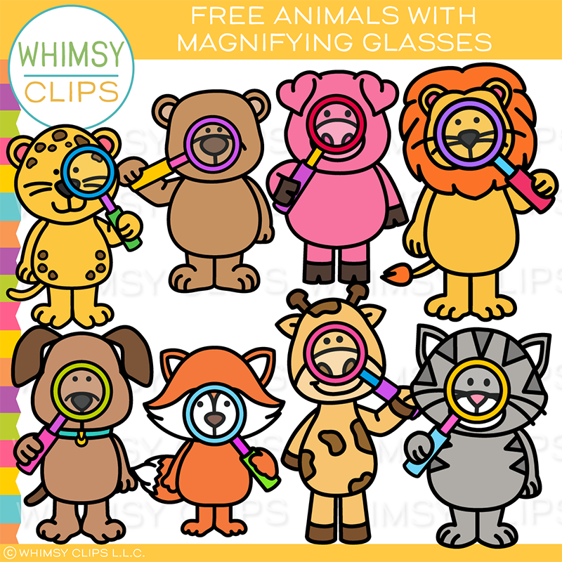 Animals with Magnifying Glasses Clip Art – Whimsy Clips
