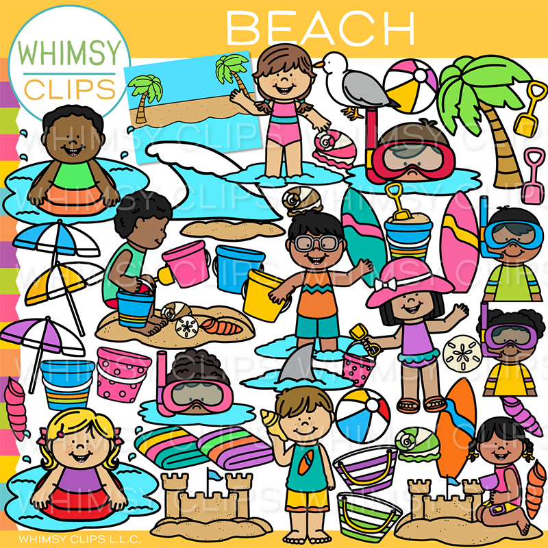 Beach Kids Clip Art