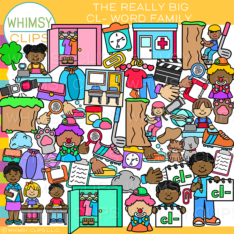 The Really Big CL Beginning Blends Word Family Clip Art – Whimsy Clips