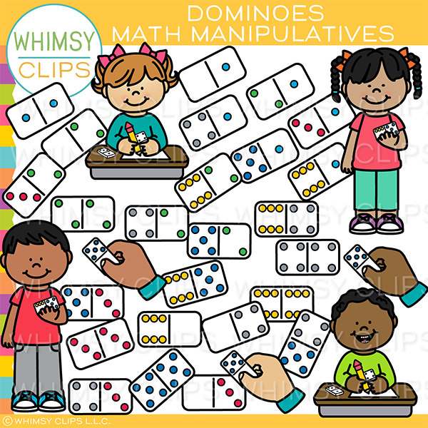 Dominoes Math Manipulatives Clip Art, Images & Illustrations | Whimsy Clips