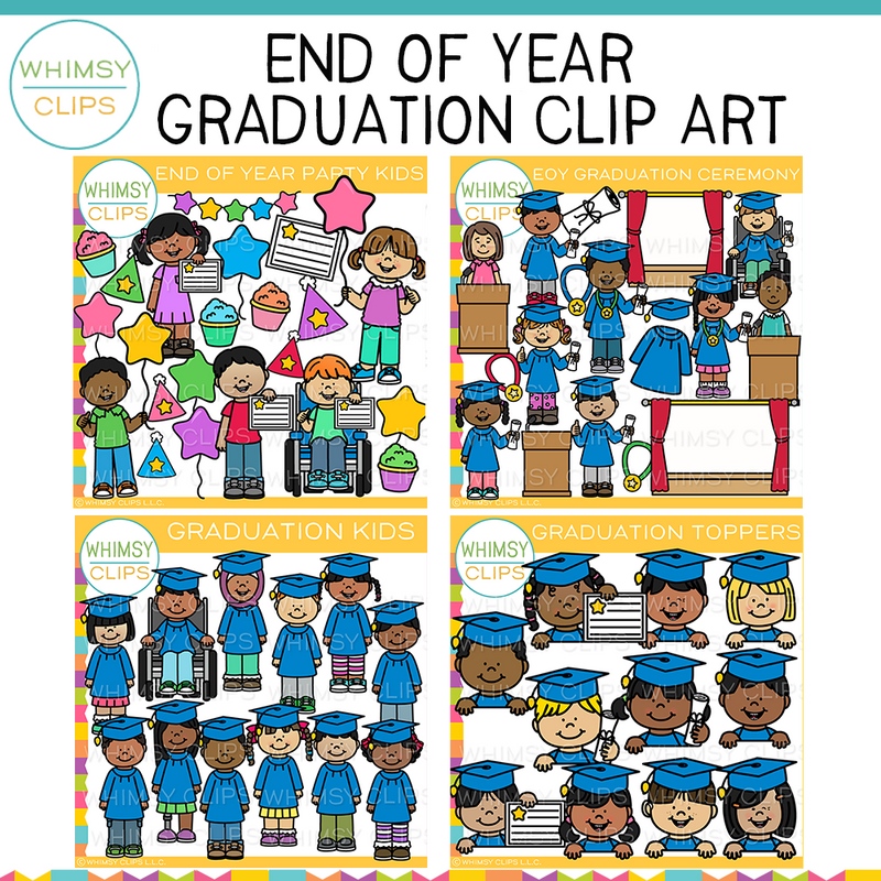 End of Year Graduation Clip Art Bundle – Whimsy Clips