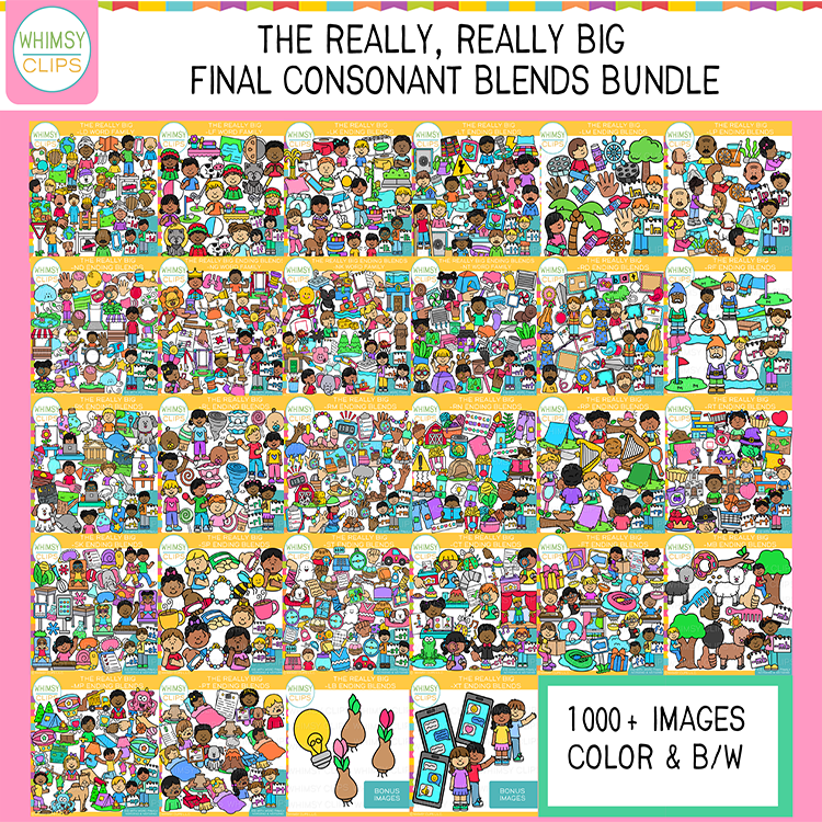 The Really Big Final Consonant Ending Blends Clip Art Bundle, Images ...