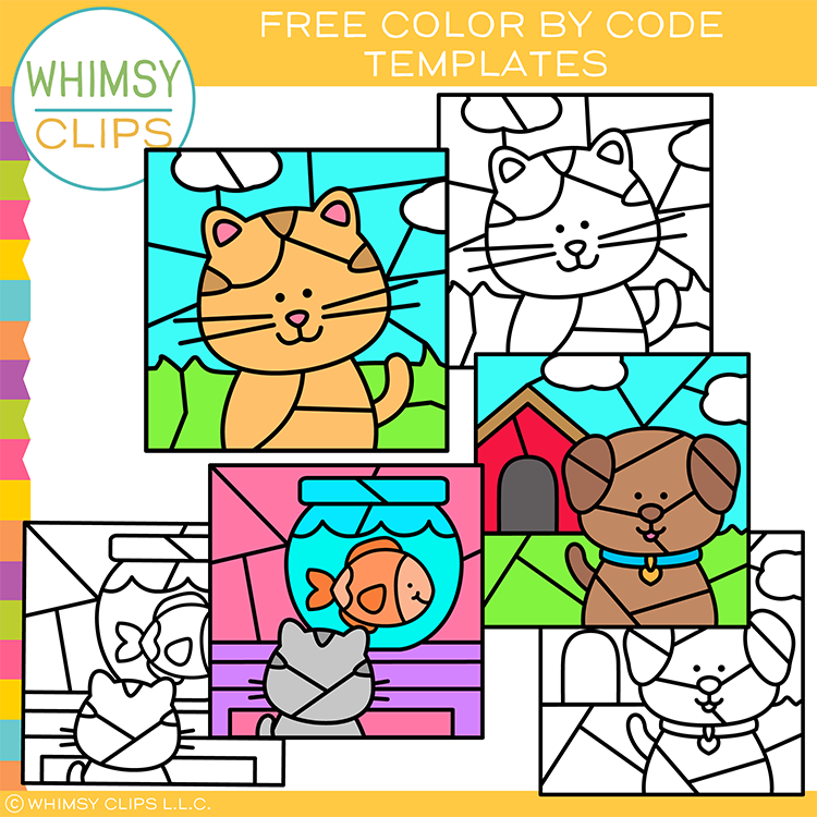 Free Color By Code Clip Art Templates – Whimsy Clips