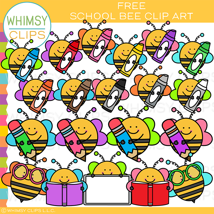 Free School Bee Clip Art – Whimsy Clips