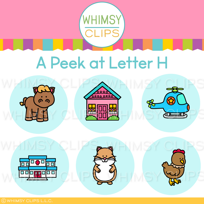 The Really Big Alphabet Letter H Clip Art Set, Images & Illustrations ...