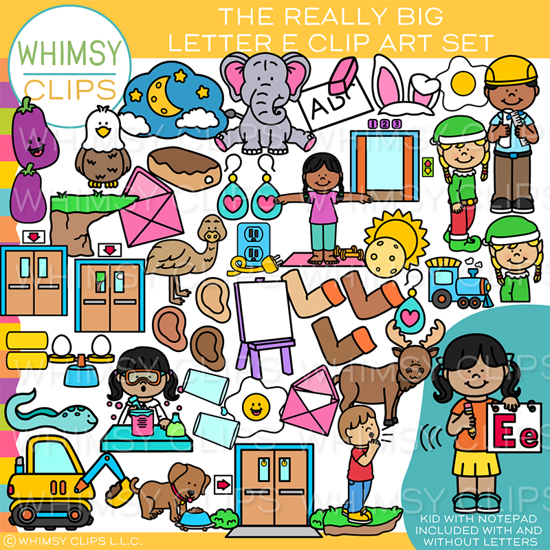 The Really Big Alphabet Letter E Clip Art Set, Images & Illustrations ...
