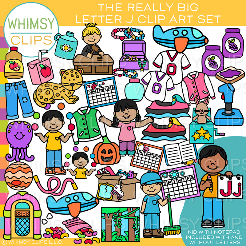 The Really Big Alphabet Letter J Clip Art Set – Whimsy Clips