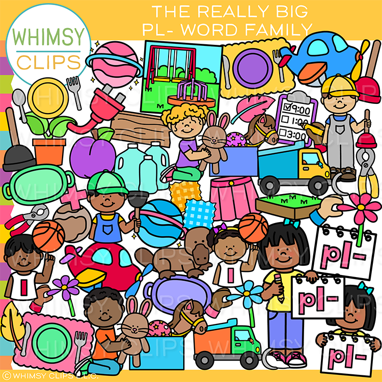 The Really Big PL Beginning Blends Word Family Clip Art, Images ...