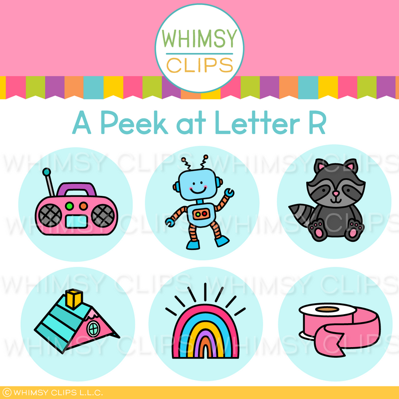 The Really Big Alphabet Letter R Clip Art Set, Images & Illustrations ...