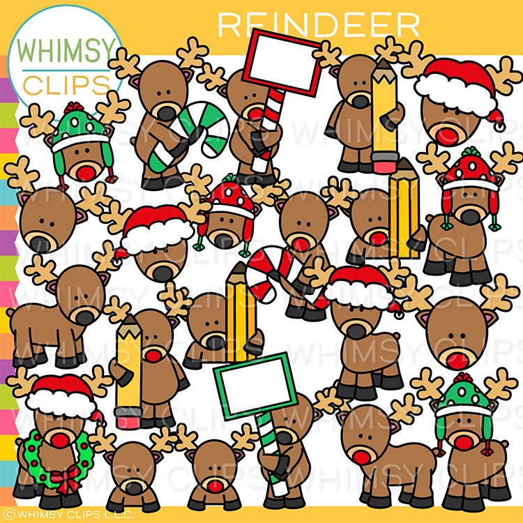 Christmas Reindeer Clip Art – Whimsy Clips