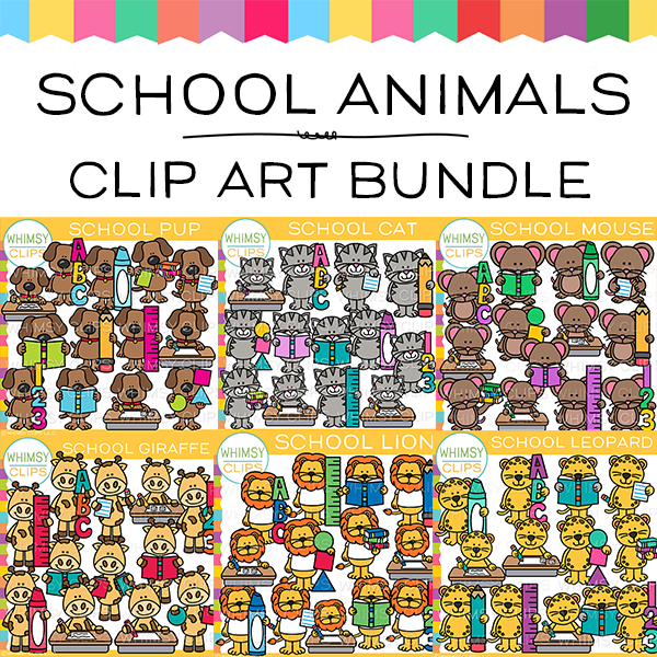 School Animals Clip Art Bundle – Whimsy Clips