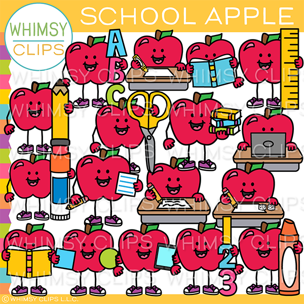 School Apple Clip Art