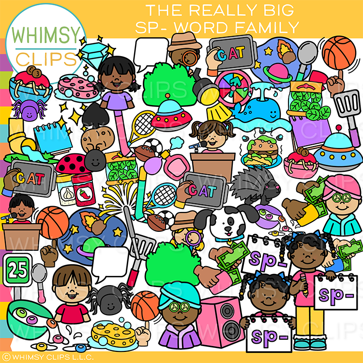 The Really Big SP Beginning Blends Word Family Clip Art, Images ...