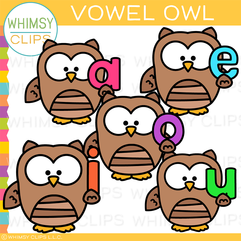 Vowel Owl Clip Art – Whimsy Clips