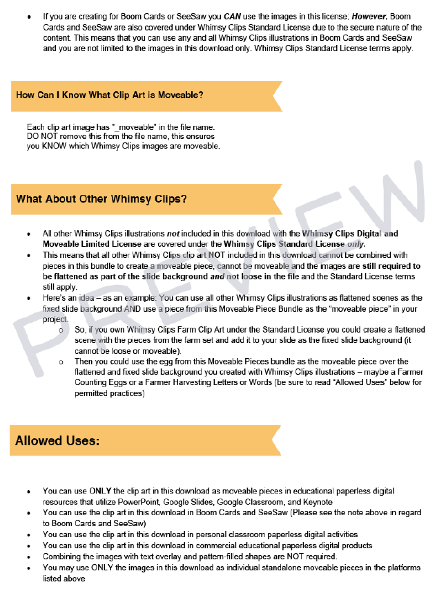 Moveable School Clip Art for Paperless Resources – Whimsy Clips