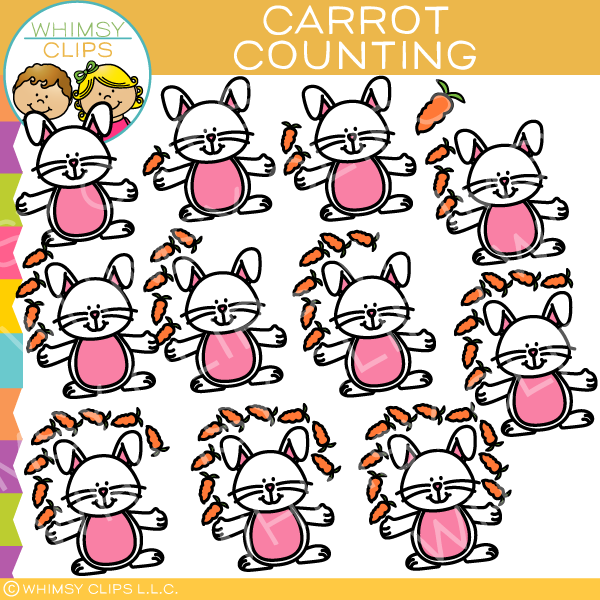 Bunny and Carrot Counting Clip Art – Whimsy Clips