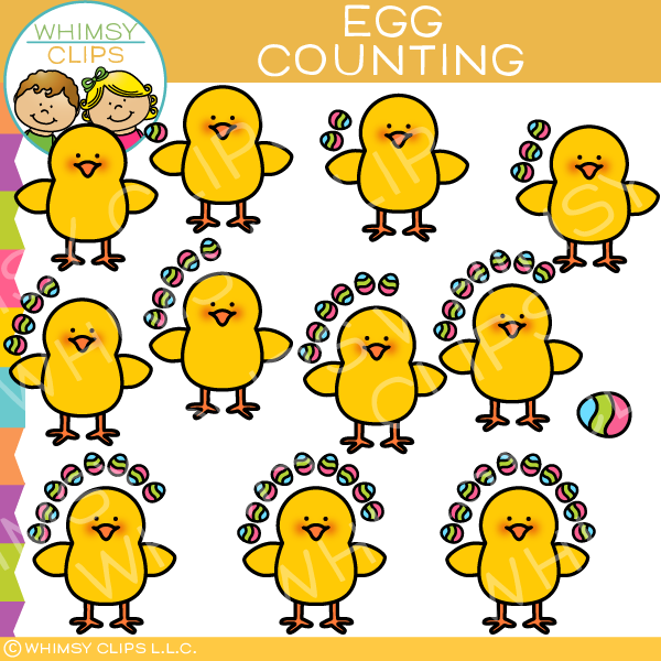 Chick and Easter Egg Counting Clip Art – Whimsy Clips