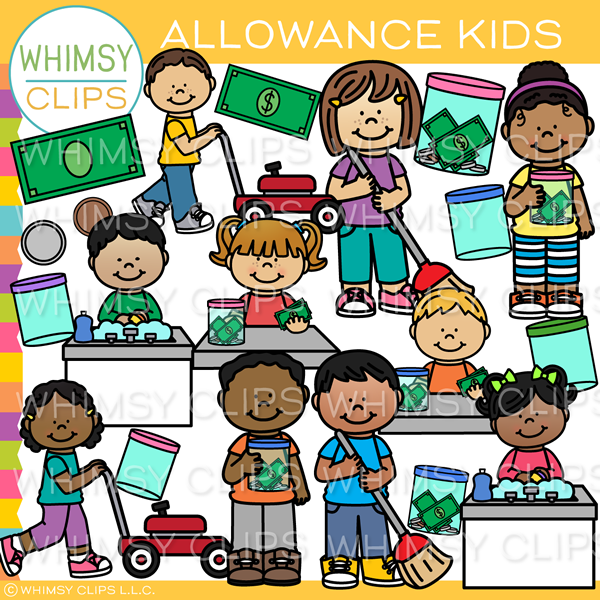 Allowance Kids Clip Art, Images & Illustrations | Whimsy Clips