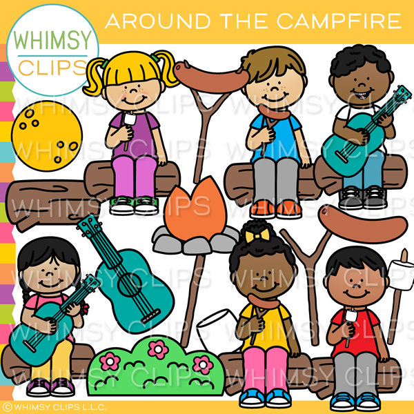 Kids Campfire Clipart