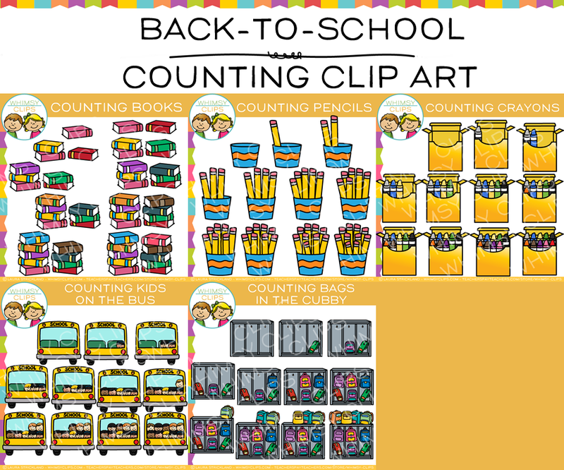 Back-to-School Counting Clip Art Bundle – Whimsy Clips
