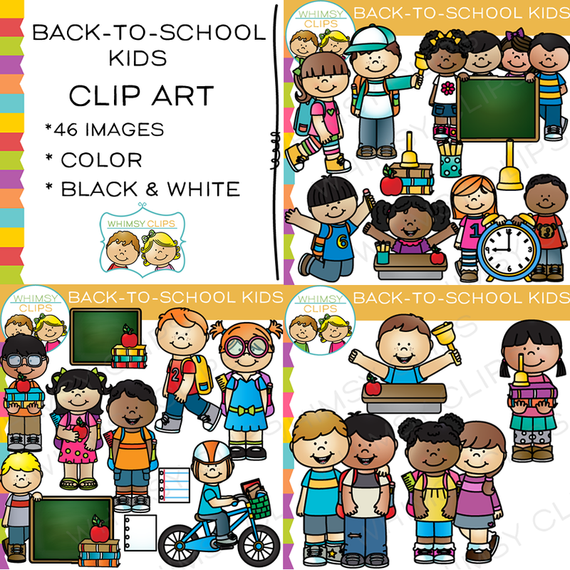 Kids Working At School Clip Art