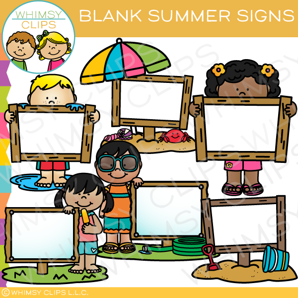 Blank Summer Signs Clip Art – Whimsy Clips