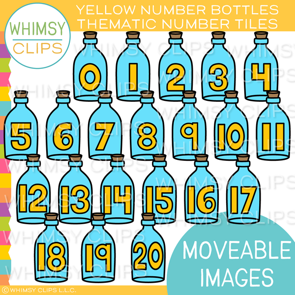 Thematic Yellow Number Bottle Tiles Clip Art - MOVEABLE Clip Art ...