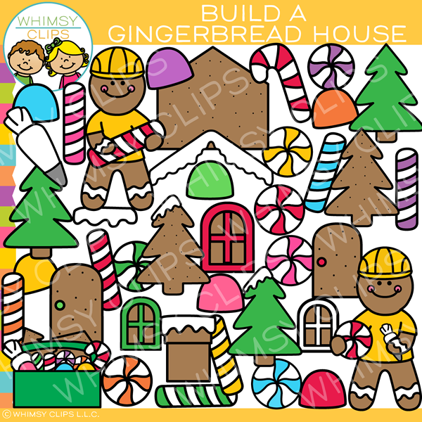 Build a Gingerbread House Clip Art – Whimsy Clips