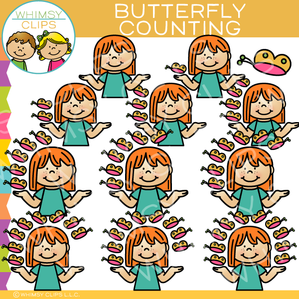 Kids Butterfly Counting Clip Art – Whimsy Clips