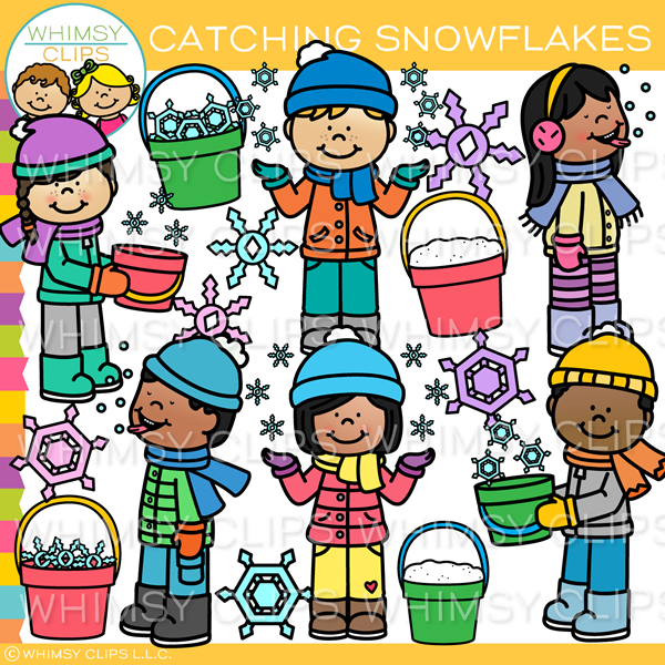 Catching Snowflakes Clip Art – Whimsy Clips