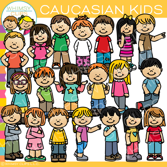 Everyday Caucasian Kids Clip Art, Images & Illustrations | Whimsy Clips