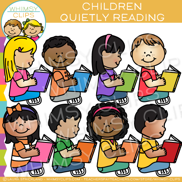 Children Quietly Reading Clip Art – Whimsy Clips