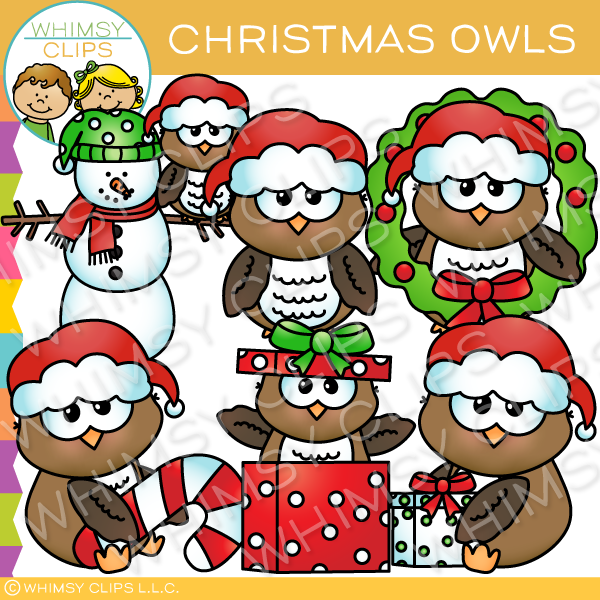 Cute Owl Christmas Clip Art
