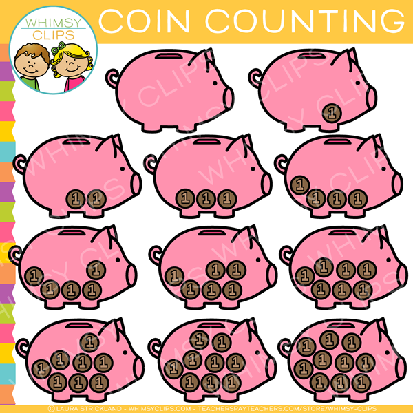Coin Clip Art For Teachers Counting U.S. Coins Kids COLOSSAL Bundle