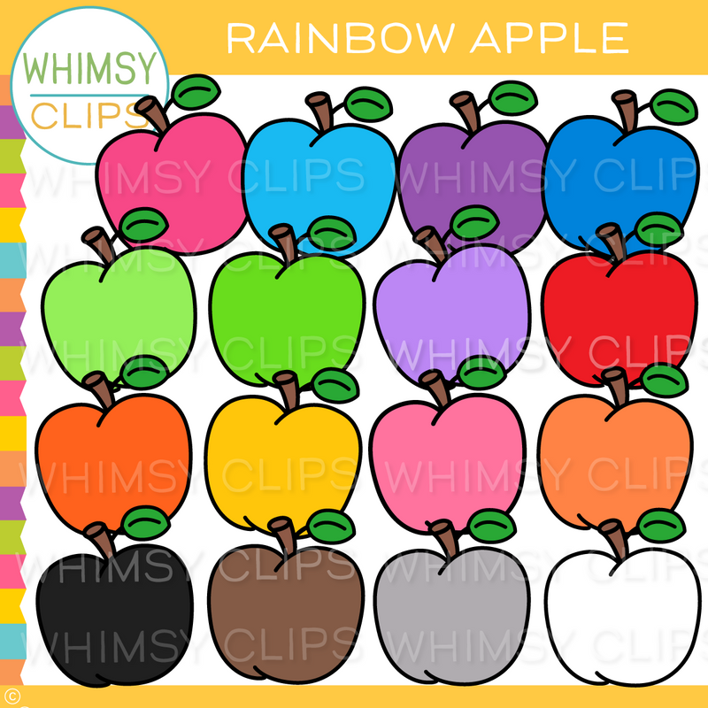 Free Colorful Apple Clip Art – Whimsy Clips