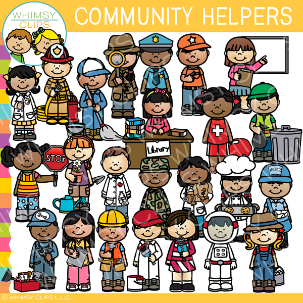 Community Helpers Clip Art Black And White