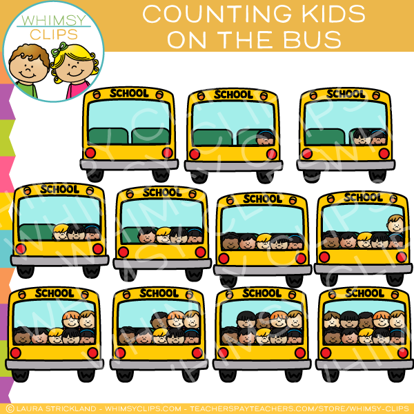 Counting Kids on a School Bus Clip Art – Whimsy Clips