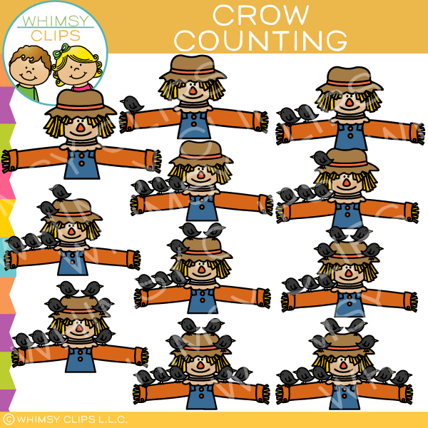 Scarecrow and Crow Counting Clip Art – Whimsy Clips