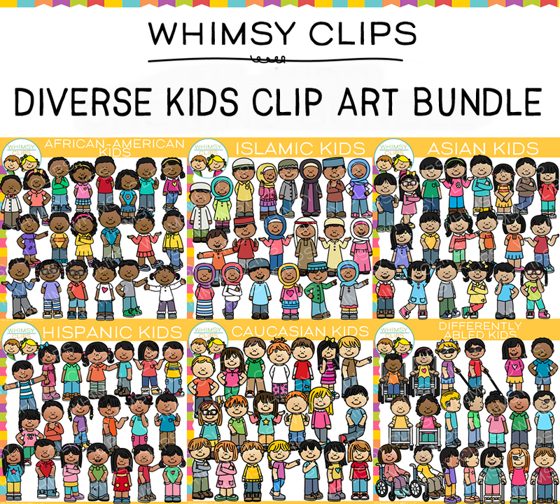 Diverse Kids Clip Art Bundle – Whimsy Clips