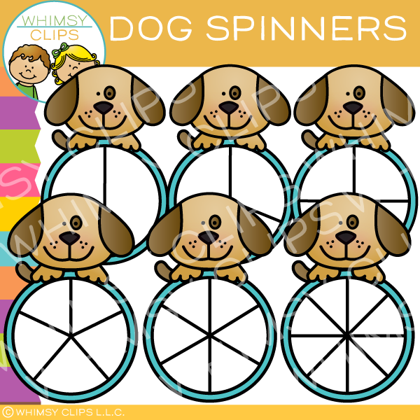 Sweet and Cute Dog Spinners Clip Art, Images & Illustrations | Whimsy Clips