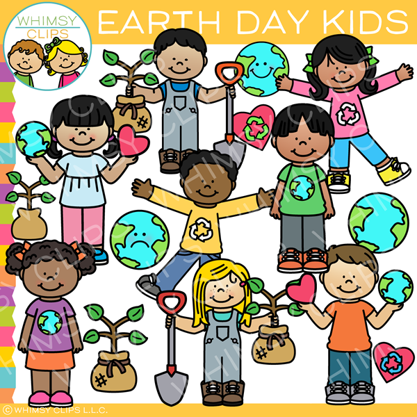 Earth Day Kids Clip Art – Whimsy Clips