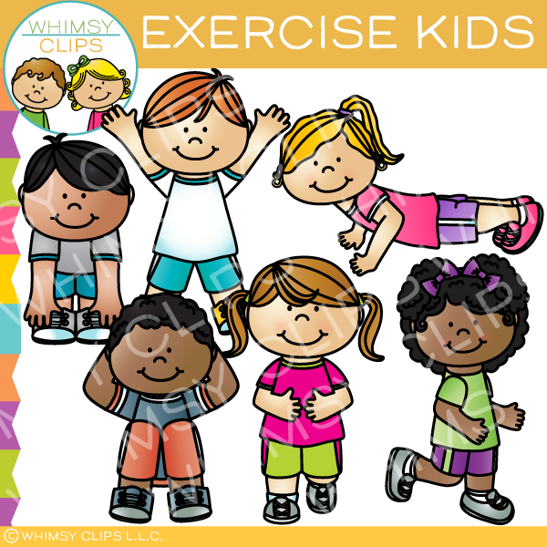 Kids Exercise Clip Art