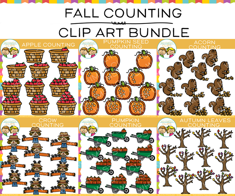 Fall Counting Clip Art Bundle – Whimsy Clips