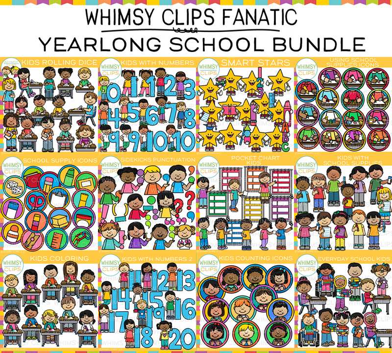 Whimsy Clips Fanatic: School Clip Art Bundle