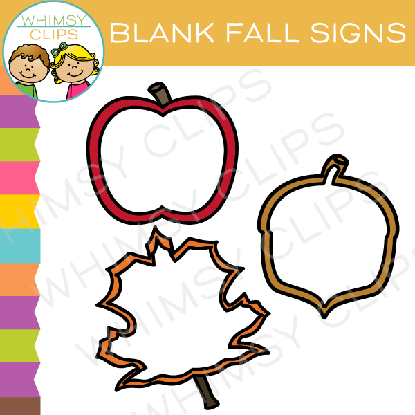 Free Blank Fall Signs Clip Art – Whimsy Clips