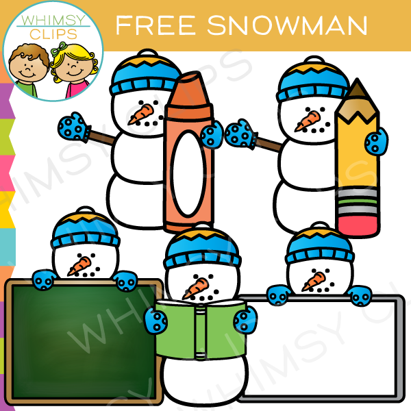 Snowman In A Classroom Clipart