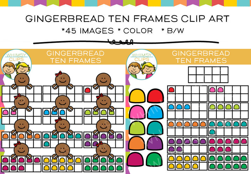 Gingerbread Ten Frame Clip Art – Whimsy Clips