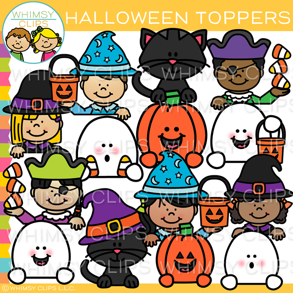 Cute Halloween Toppers Clip Art, Images & Illustrations | Whimsy Clips