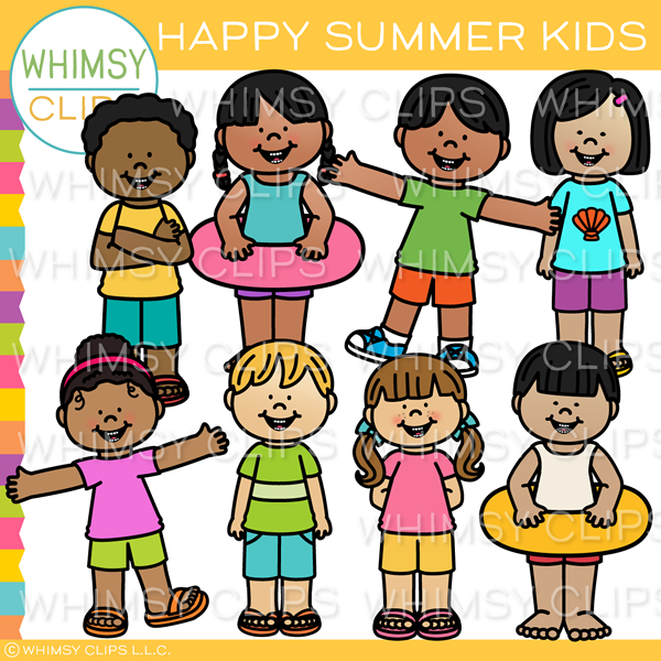Happy Summer Kids Clip Art – Whimsy Clips