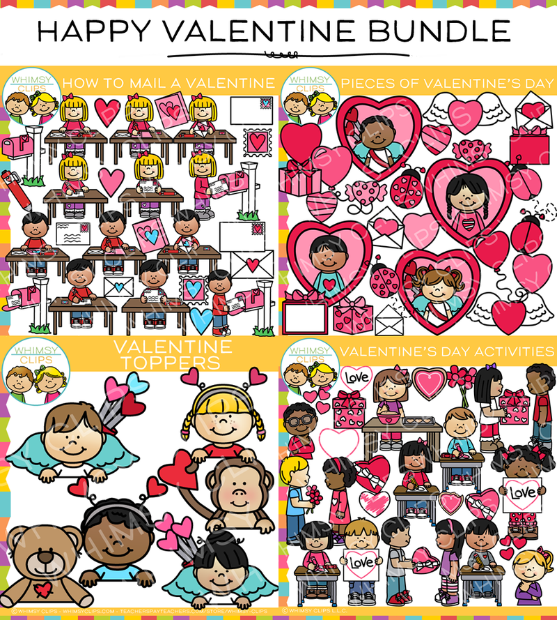 Happy Valentine Clip Art Bundle – Whimsy Clips